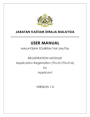 Fillable Online MALAYSIAN TOURISM TAX (MyTTx) Fax Email Print - pdfFiller