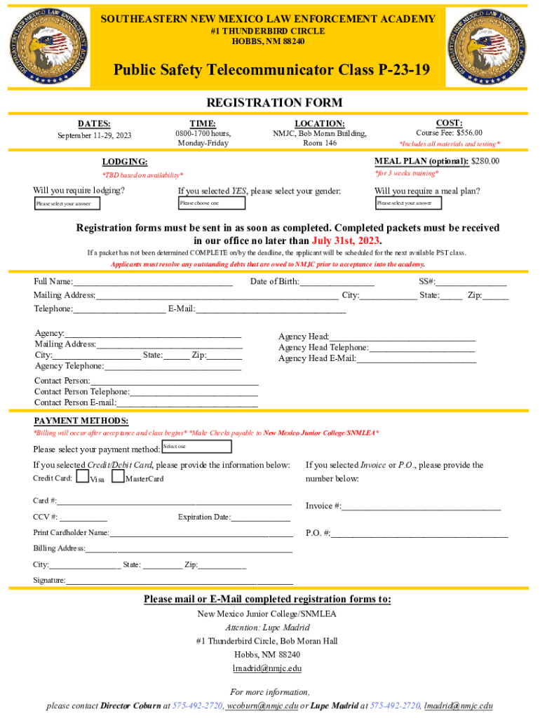 Fillable Online Law Enforcement Academy Entrance Requirements Fax Email ...