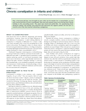 Fillable Online Chronic constipation in infants and children ...