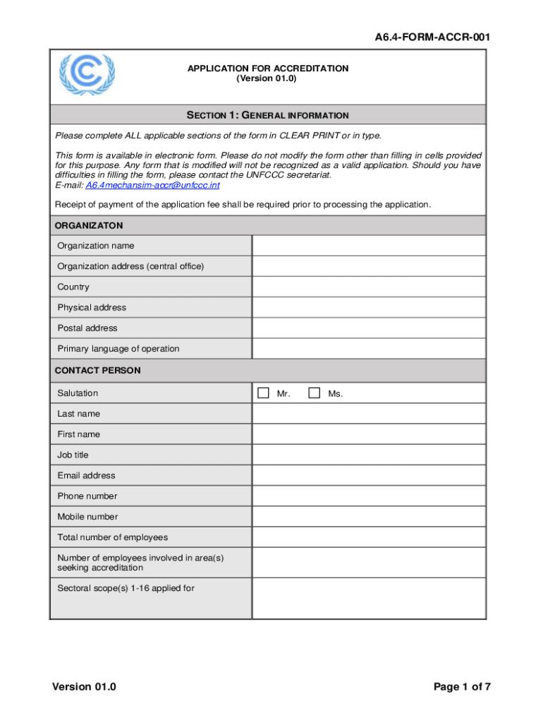 Fillable Online A6.4-FORM-ACCR-001. Regulatory Fax Email Print - pdfFiller