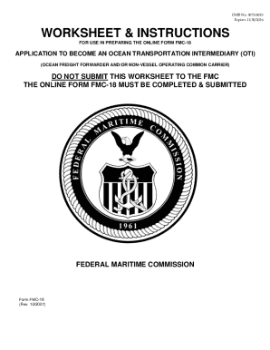 Fillable Online Form FMC-18 Application for a License as an Ocean ...
