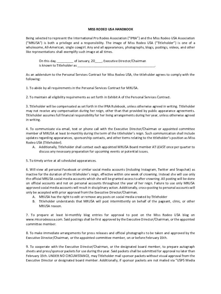 Fillable Online Fillable Online (IPRA) and the Miss Rodeo USA Fax Email Print Fax Email Print ...