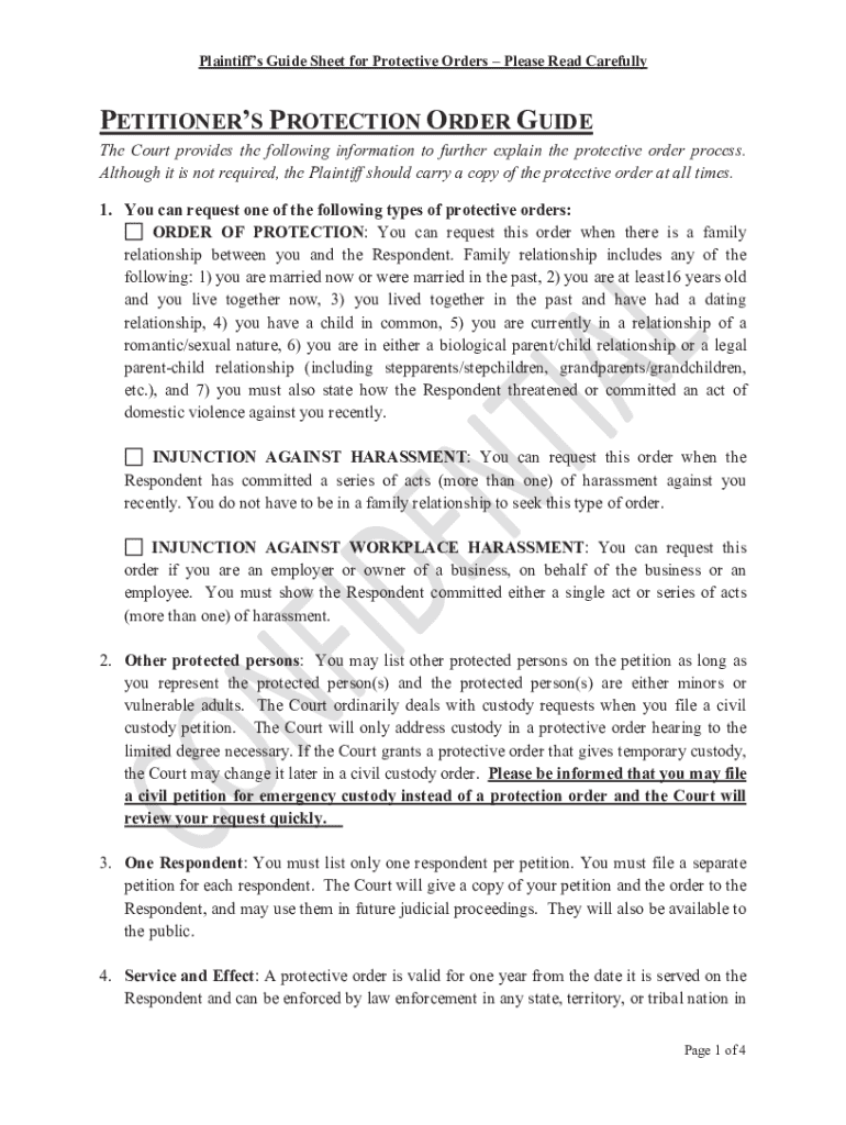 Fillable Online How to File for a Protection Order Fax Email Print ...