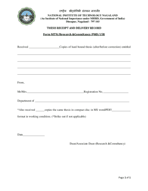 Fillable Online Form-15B-Thesis Receipt Form Fax Email Print - pdfFiller