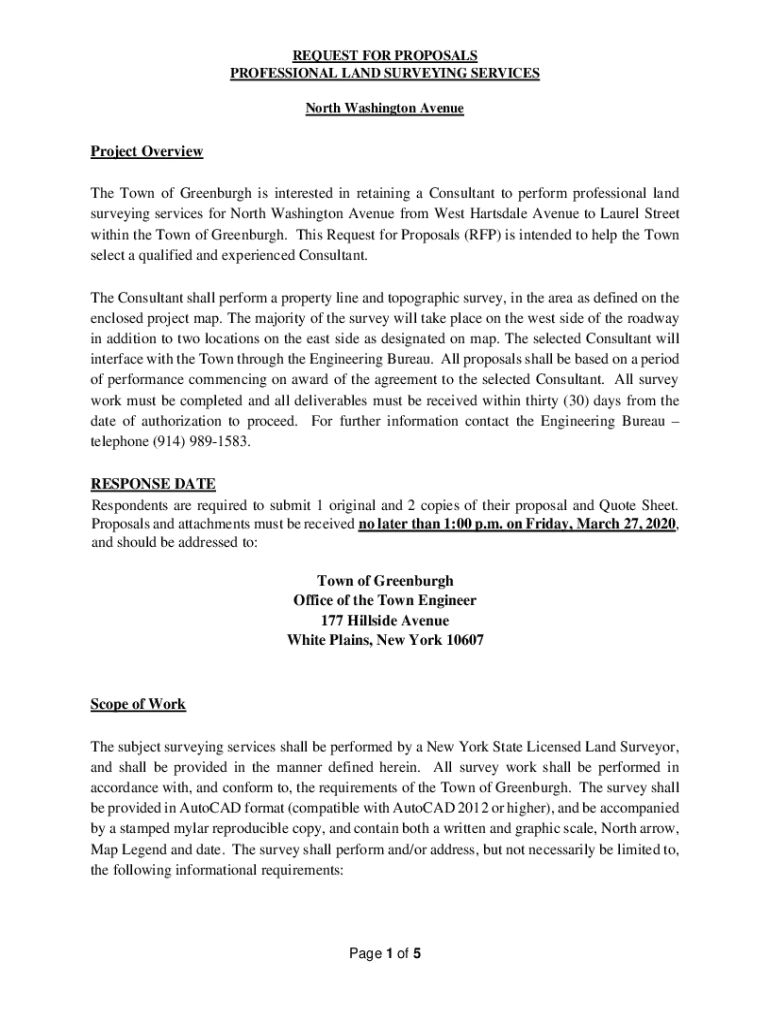 Fillable Online Request for Proposal Topographic/Property Line Survey ...