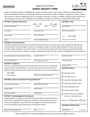 Fillable Online On-line Burial Request Form Fax Email Print - pdfFiller