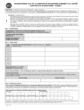 Fillable Online Form C - Transferring out of a Corporate Sponsored ...