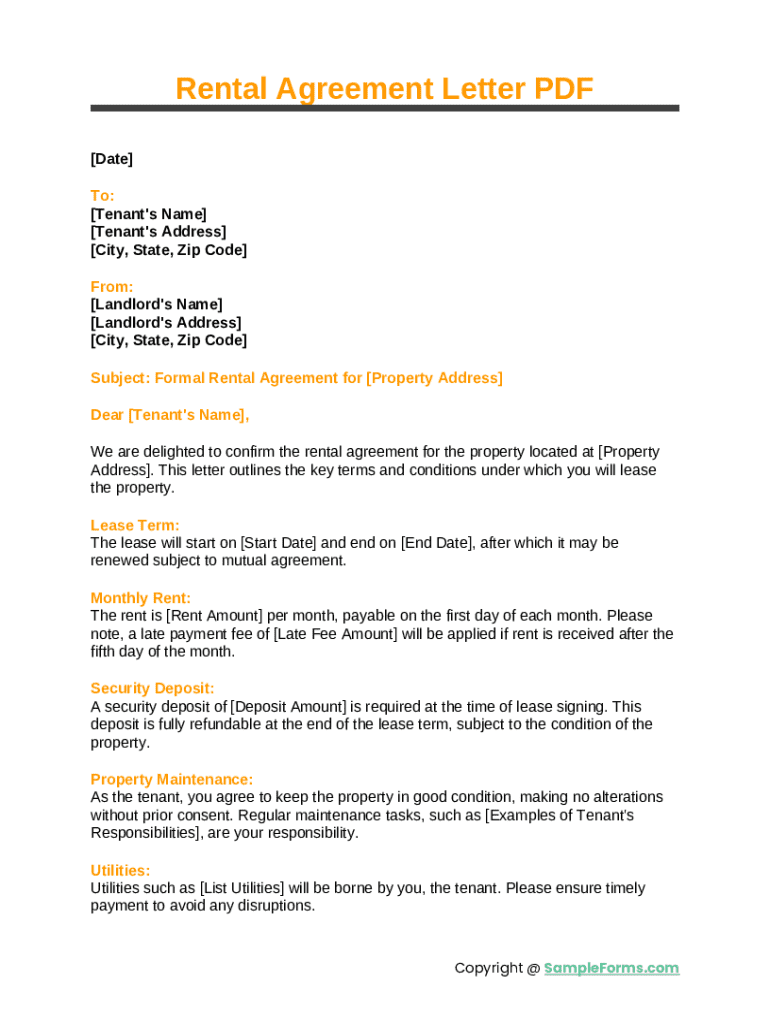 Printable Basic Rental Agreement Pdf - Fill Online, Printable ... Doc ...