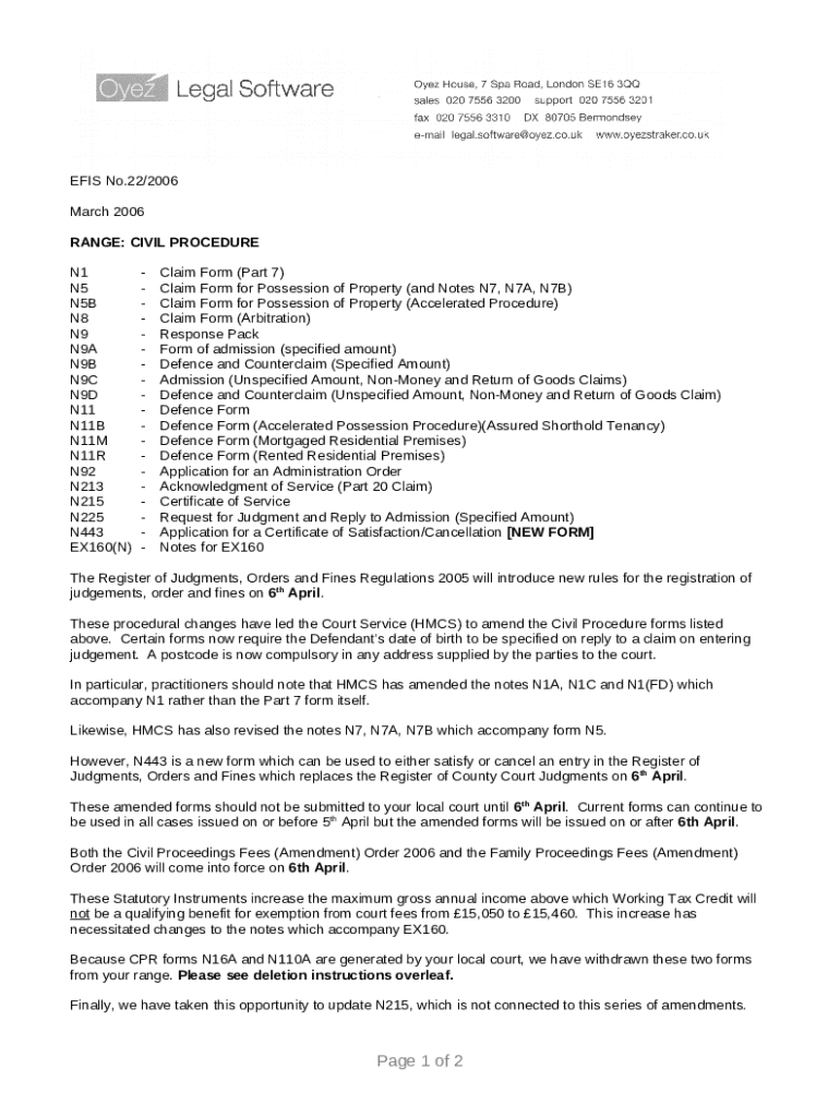 N5B: Claim for possession of property (accelerated ... Doc Template ...