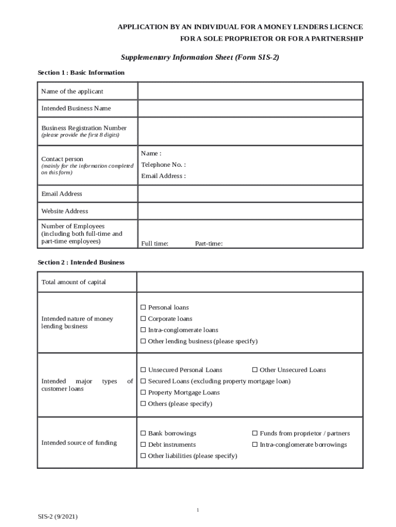 Online SIS-2 Supplementary Ination Sheet Doc Template | pdfFiller