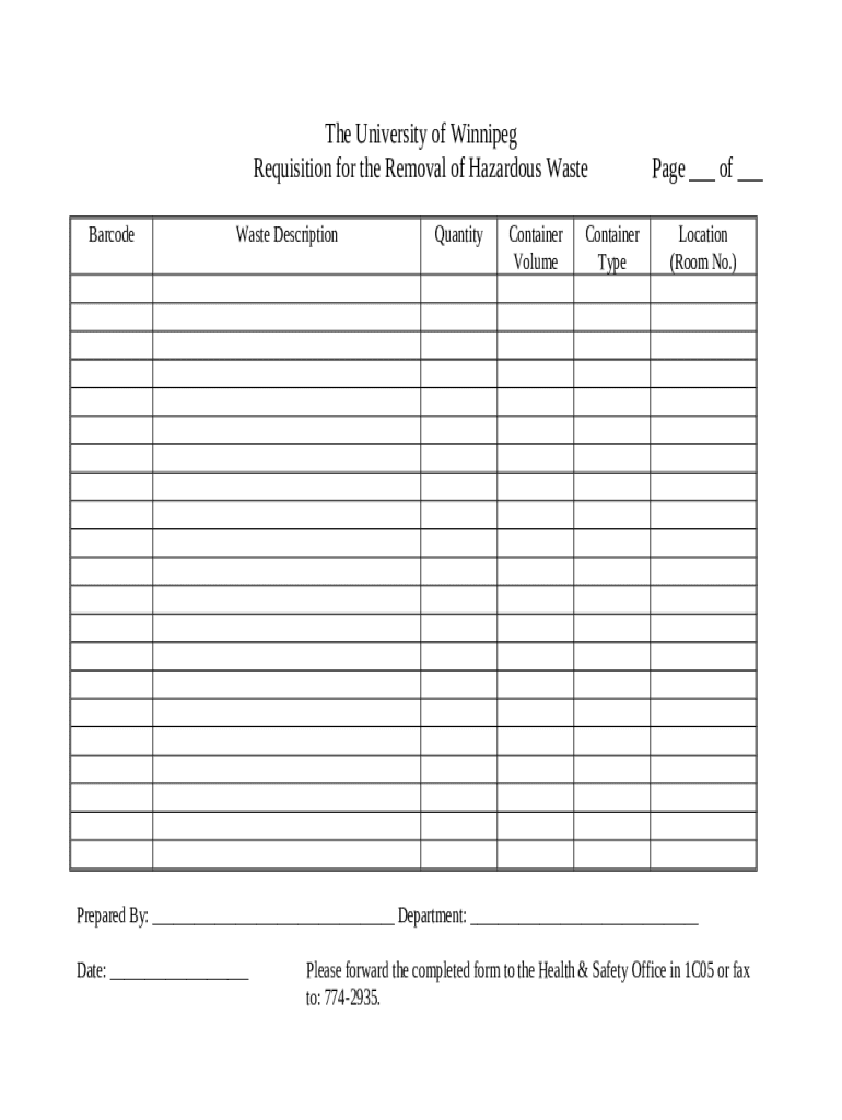 Hazardous Chemical Waste Management Guide Doc Template | pdfFiller