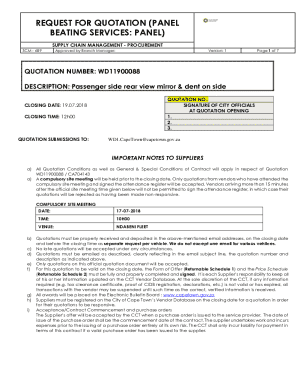 Fillable Online REQUEST FOR QUOTATION (PANEL Fax Email Print - pdfFiller