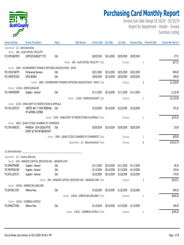 Fillable Online PURCHASING CARD SYSTEM NEWSPAPER REPORT Fax Email Print ...