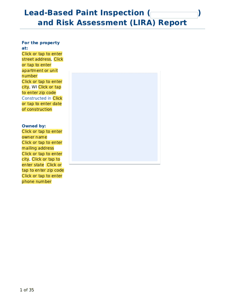 Lead-Based Paint Inspection and Risk Assessment (LIRA) ... Doc ... Doc ...