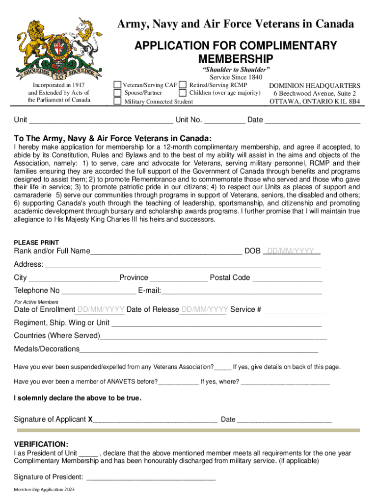 Fillable Online Fillable Online anavets Army Navy and Air Force ...