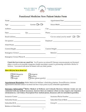 Fillable Online Procedure Intake Form Fax Email Print - pdfFiller