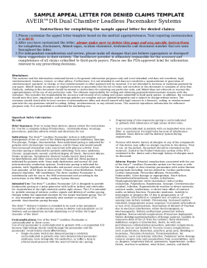 Sample Letter of Appeal for Claims Denial Doc Template | pdfFiller