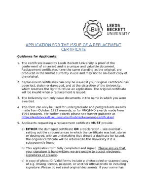 Replacement Degree Certificate Doc Template | pdfFiller