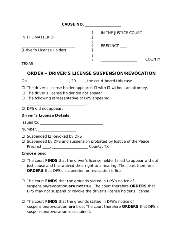 Petition for Occupational Driver's License I. Petitioner's ... Doc ...