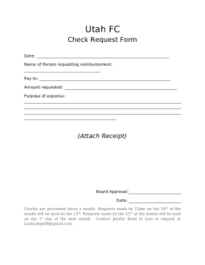 UTAH FC Check Request Doc Template | pdfFiller