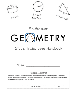 Fillable Online Student - Employee Handbook 2 - Geometry Fax Email ...