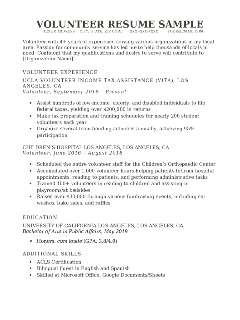 Community Service Worker Resume Examples and ... Doc Template | pdfFiller