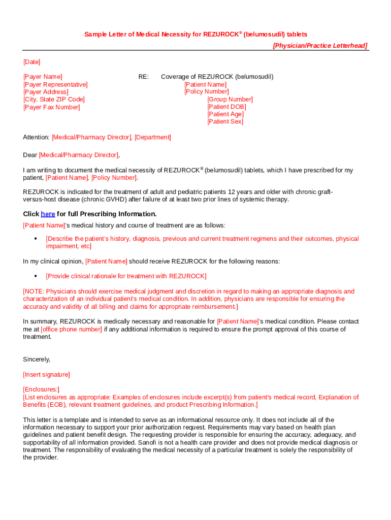 Insert Physician Letterhead Sample Letter of Medical ... Doc Template | pdfFiller