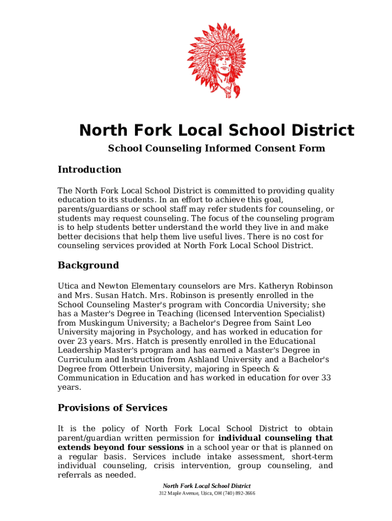 School Counseling Ined Consent Introduction of ... Doc Template | pdfFiller