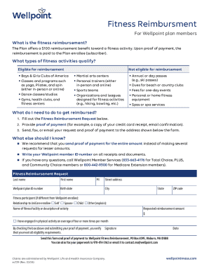 Fillable Online Fitness Reimbursment Fax Email Print - pdfFiller