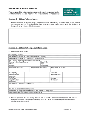 Attachment F Bidder Response . ... Doc Template | pdfFiller