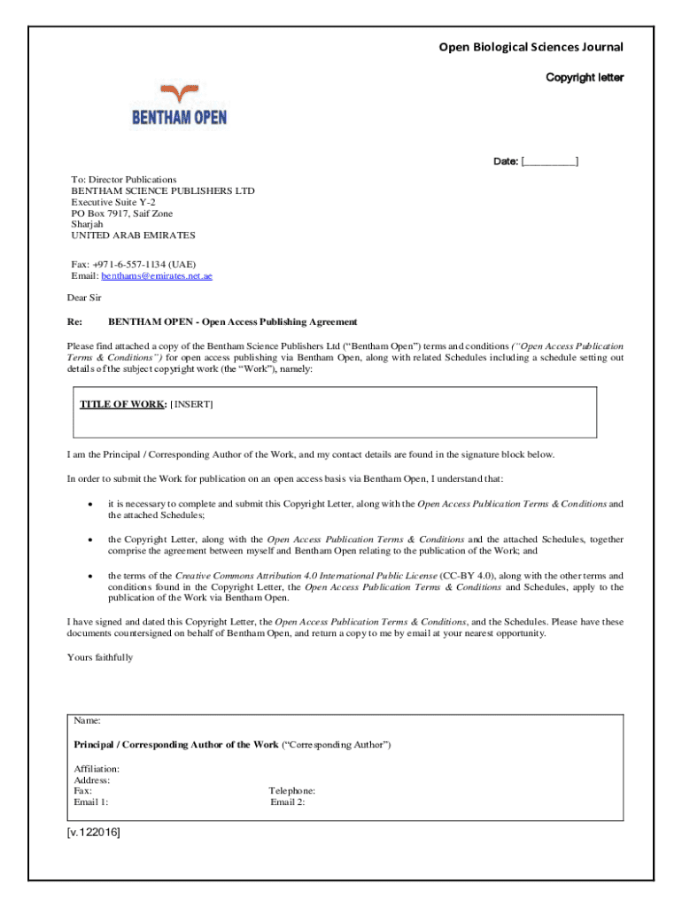 Fillable Online Download the Copyright letter Fax Email Print - pdfFiller