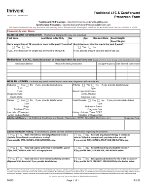 Fillable Online Traditional LTC & CareForward Prescreen Form Fax Email ...