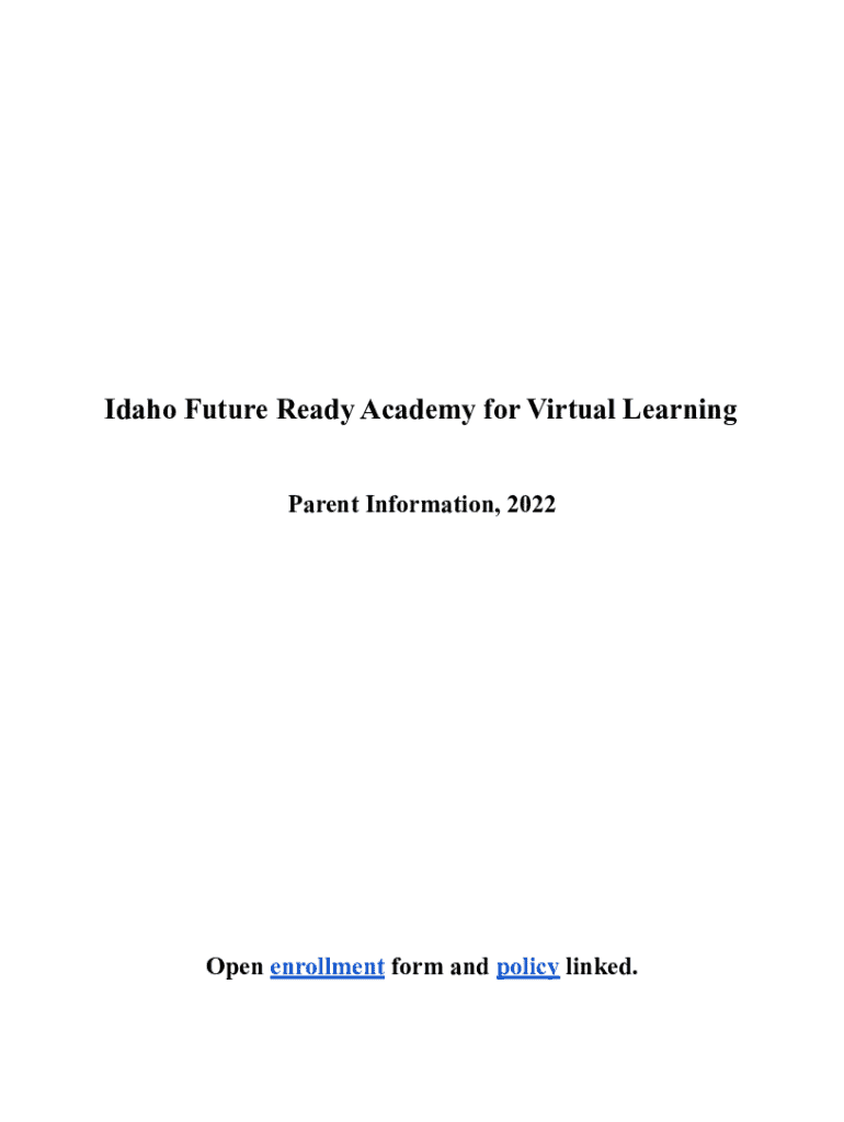 Fillable Online How To Enroll in Online School - Idaho Virtual Academy ...