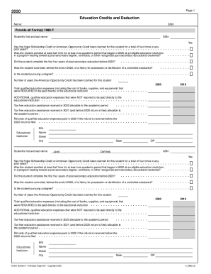 Fillable Online American Opportunity Tax Credit & Lifetime Learning ...