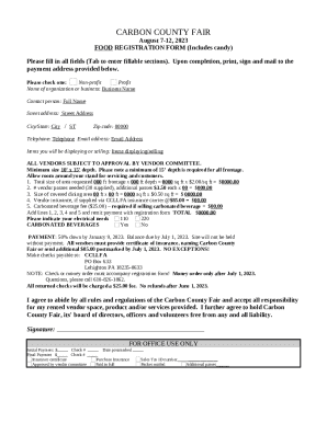 Food-Registration--2023-. ... Doc Template | pdfFiller