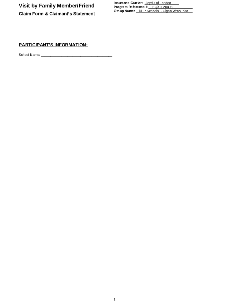 Claim & Claimant's Statement Doc Template | pdfFiller