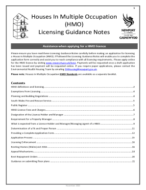Fillable Online HMO Licensing Application Form Guidance Notes Fax Email ...