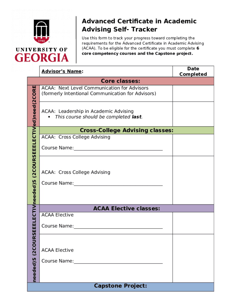 Academic Advising Certificate Doc Template | pdfFiller