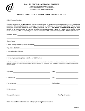 Fillable Online Dallas Central Appraisal District BPP Forms - Deadlines ...