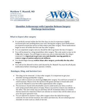 Fillable Online Shoulder Arthroscopy with Capsular Release Surgery ...