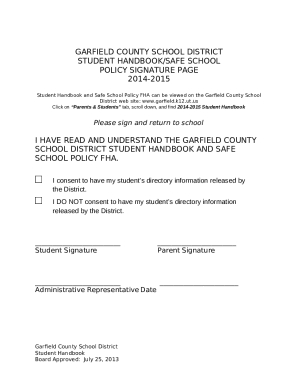 Please sign and return to school Doc Template | pdfFiller
