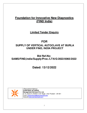 Fillable Online Foundation for Innovative New Diagnostics (FIND India ...