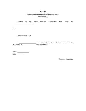 Fillable Online Form 9 Revocation of Appointment of Polling Agent Fax ...