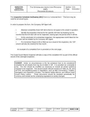 The Inspection Schedule Verification (ISV) is a universal Doc Template ...