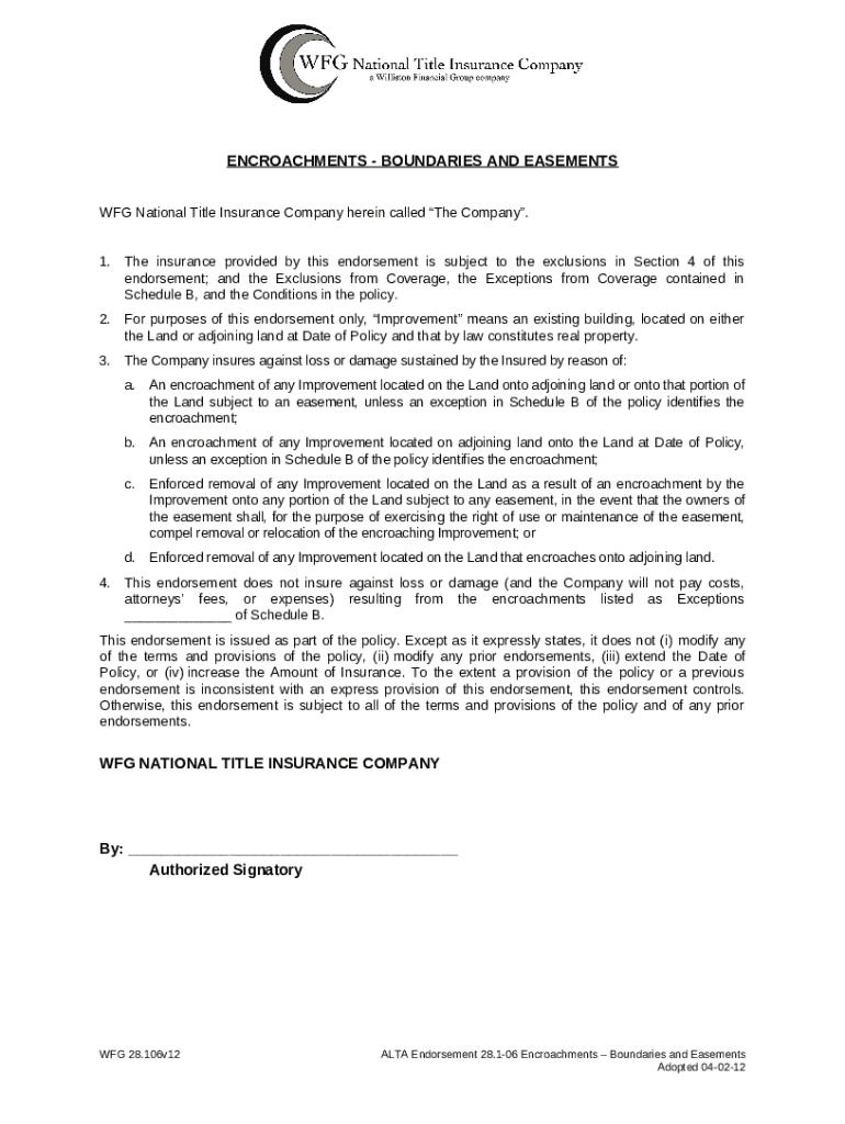 ENCROACHMENTS - BOUNDARIES AND EASEMENTS Doc Template | pdfFiller