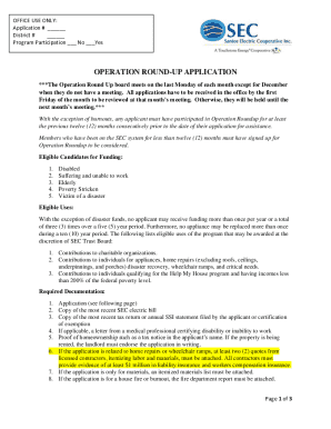 Fillable Online Operation RoundUp Application Fax Email Print - pdfFiller