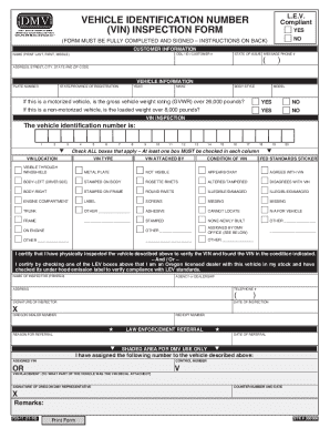Fillable Online Vehicle Identification Number Inspection Certification ...