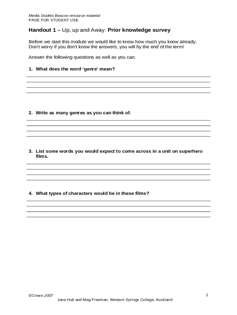 Year 1/P2 Teacher Guide and Lesson Plans - media-studies tki org Doc ...