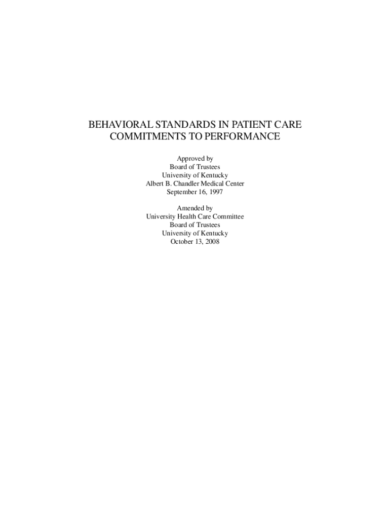 Fillable Online Behavioral Standards Commitment Form Fax Email Print ...