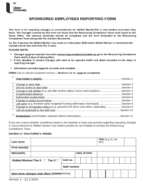 Sponsored employees reporting Doc Template | pdfFiller